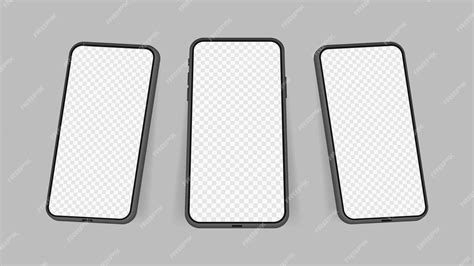 인포 그래픽 또는 프리젠 테이션 Ui 디자인 인터페이스 벡터 일러스트 레이 션에 대한 현실적인 스마트 폰 빈 화면 전화 모형
