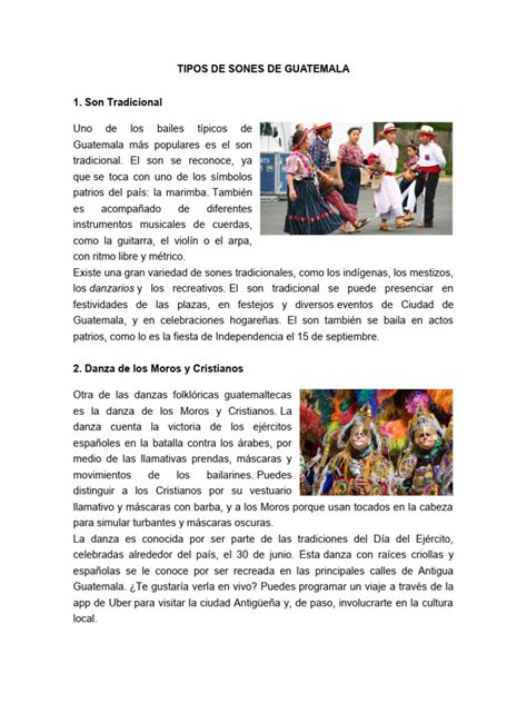 Tipos De Sones De Guatemala Pdf Bailes Instrumentos Musicales