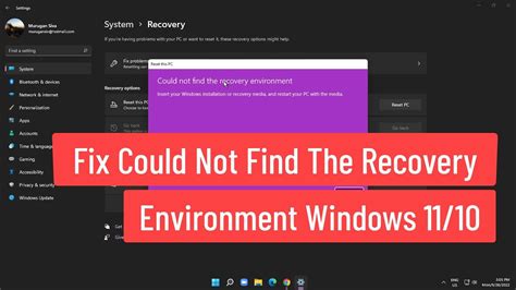 Fix Could Not Find Recovery Environment Can T Reset Windows 11 10 YouTube