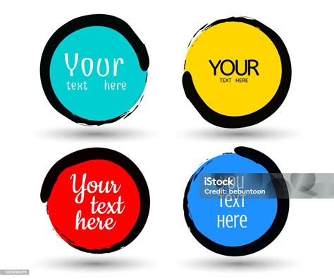 비즈니스 배너 프로모션 및 광고를 위한 컬러 서클 브러시 스트로크 배경으로 손으로 작성합니다 추상 벡터 배너입니다 디자인 일러스트 요소입니다 벡터 곡선에 대한 스톡 벡터