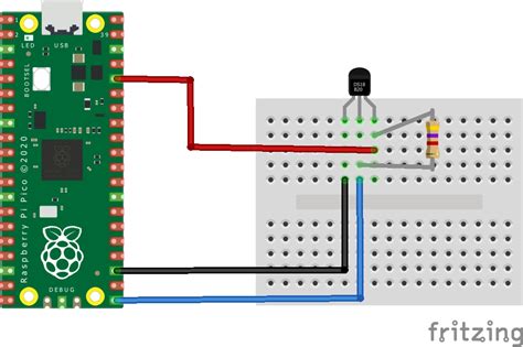 Raspberry Pi Pico And Ds18b20 Thermometer Using Micropython Pi Bits