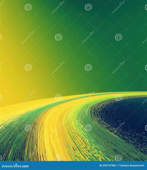 Digital Wave Pattern With Vibrant Green And Yellow Gradient Abstract Representation Of Data