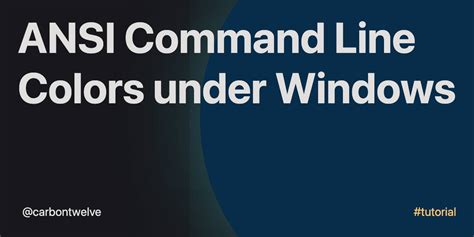 Ansi Command Line Colors Under Windows
