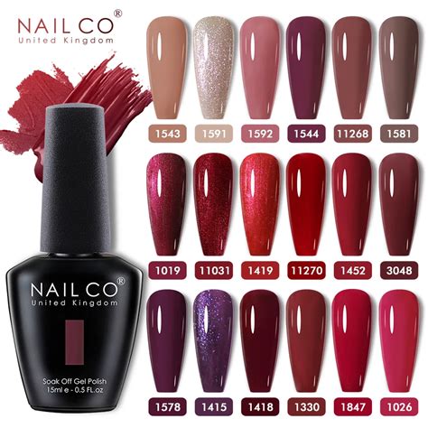 Nailco 세미 퍼머넌트 Uv 네일 폴리시 젤 15ml 커피 레드 브라운 컬러 폴리시젤 초콜릿 네일아트 하이브리드 네일 바니시 매니큐어네일 젤 Aliexpress