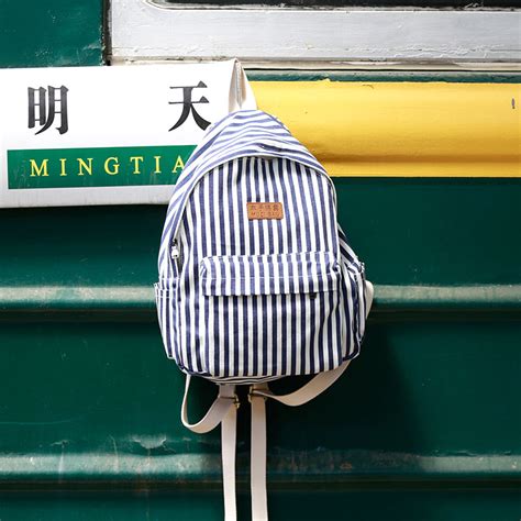 木子锦囊原创帆布双肩包女文艺帆布包背包书包韩版学院风包包女虎窝淘