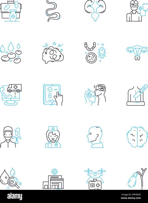 Inherited Health Linear Icons Set Genetics Heredity Traits Dna Chromosomes Alleles