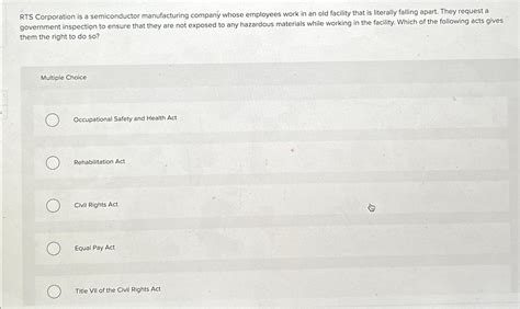 Solved Rts Corporation Is A Semiconductor Manufacturing