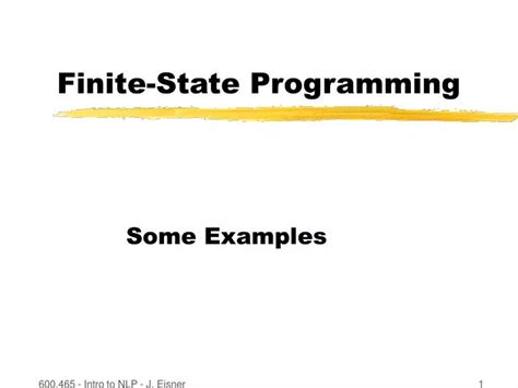 PPT Finite State Programming PowerPoint Presentation Free Download ID 3927935