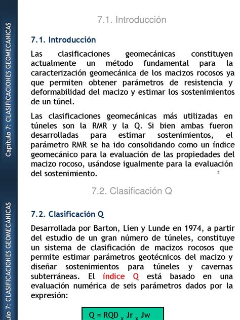 Clasificaciones Geomecánicas En Túneles Pdf Túnel Arcilla