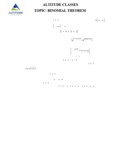 Bionomial Theorom Pdf Complex Analysis Abstract Algebra