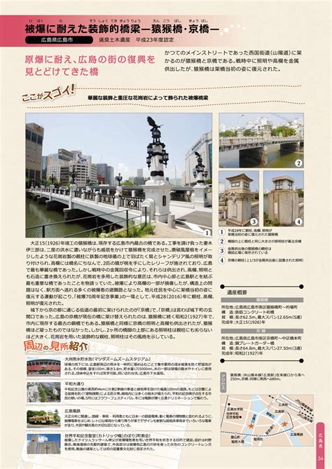 被爆に耐えた装飾的橋梁猿猴橋京橋 土木学会 中国支部