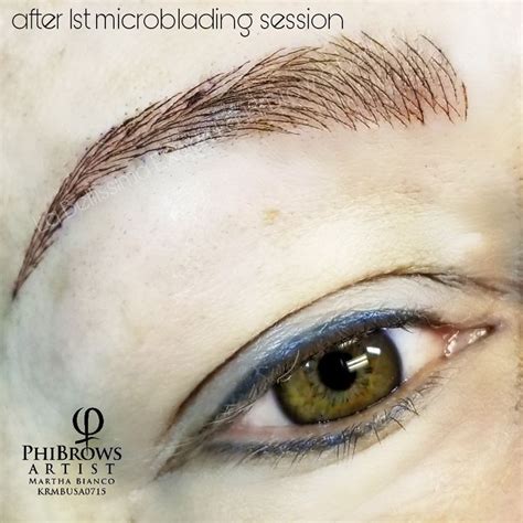 Close Up Of Clients 1st Microblading Session A 2nd Session Is