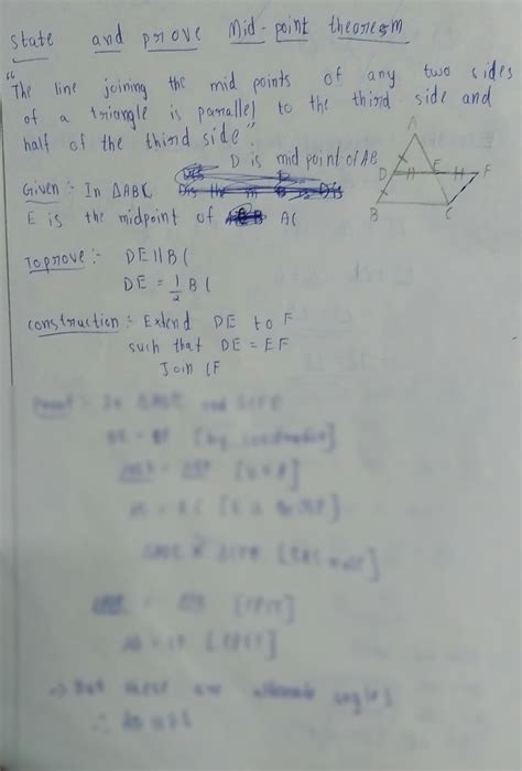Solution State And Prove Midpoint Theorem Studypool