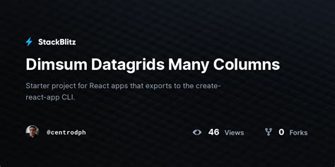 Dimsum Datagrids Many Columns StackBlitz