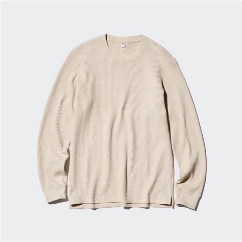 Waffle Crew Neck Long Sleeve T Shirt Uniqlo Us