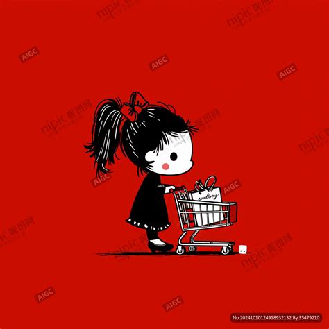 Ai创作图穿红裙子的卡通小女孩 穿红衣的女孩插画 手绘购物女孩 抱购物袋女孩 逛街的小女孩 手绘人物购物插画 卡通红衣女孩 卖货的小女孩 男孩女孩购物插画 卡通购物场景素材 购物车插画 小女孩