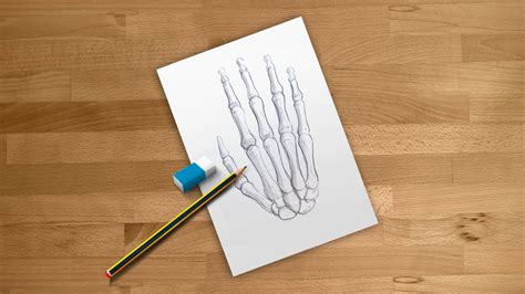 Skeleton Hand Drawing In 5 Steps Video Illustrations