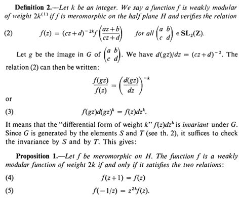 Definition Of A Modular Form In Terms Of Differential Forms