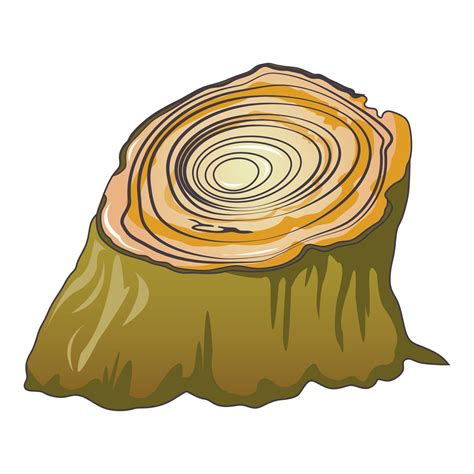 Cutted Tree Stump Icon Cartoon Style 15551902 Vector Art At Vecteezy