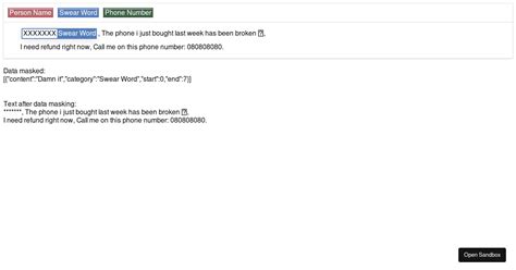 easy data masking codesandbox
