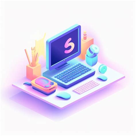 Premium Photo There Is A Computer On A Desk With A Keyboard And Mouse Generative Ai