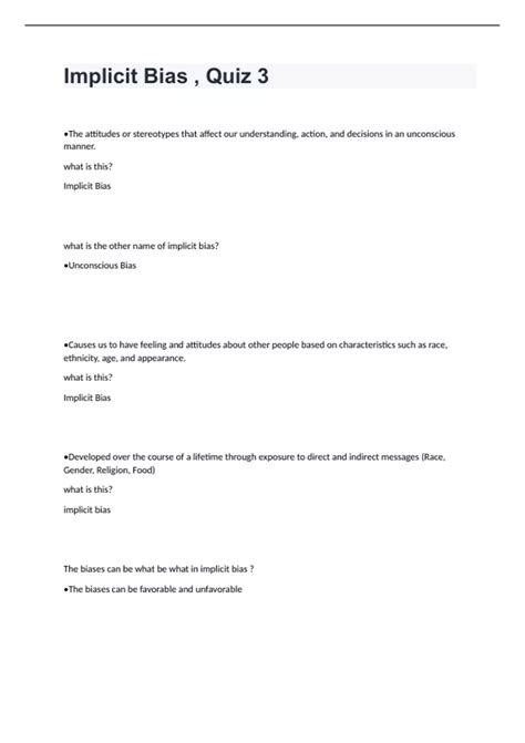Implicit Bias Quiz Correctly Answered IMPLICIT BIAS Stuvia US