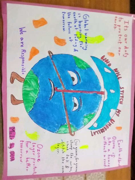 Save Ozone Layer Handmade Poster Art Lessons Ozone Layer