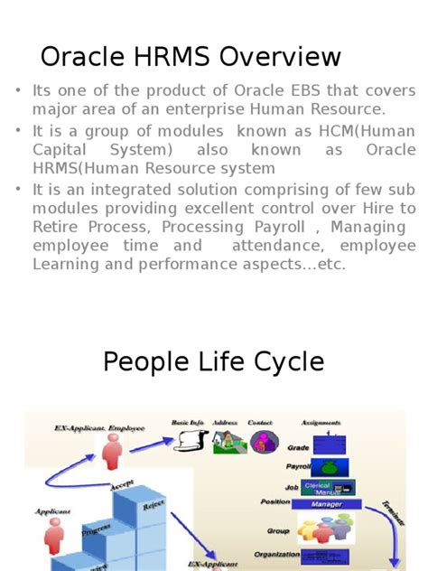 Oracle Hrms Overview Human Resource Management Employment
