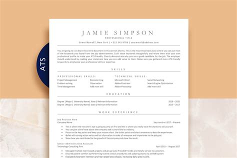 Ats Executive Resume Template Graphic By Victoriousvita · Creative Fabrica