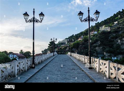 Gorica Bridge In Berat Albania A Unesco World Heritage Site This