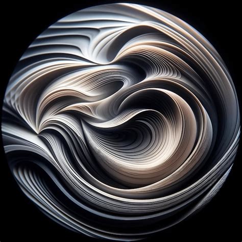 Abstract Representation Of Concentric Wavy Lines Creating A Ripple Effect With Red And Blue Hues