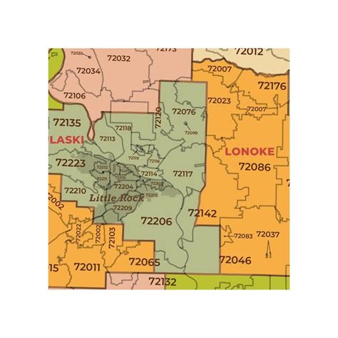 Buy Arkansas Zip Code Map With Counties Zip Code Map