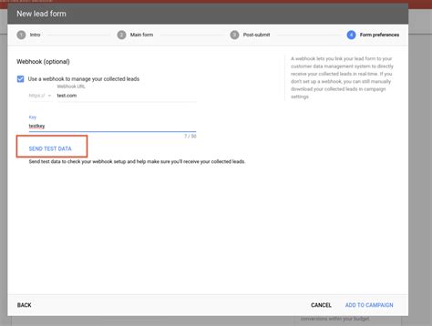 Testing Lead Form Webhook Google For Developers