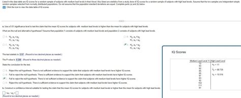 Solved Construct A Confidence Interval Suitable For Testing