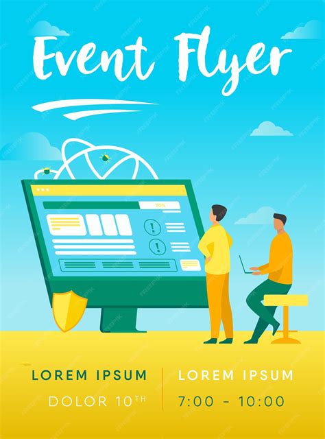 Free Vector Developers Testing Software Flyer Template