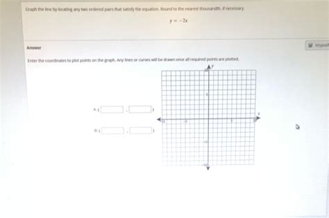 Solved Graph The Line By Locating Any Two Ordered Pairs That