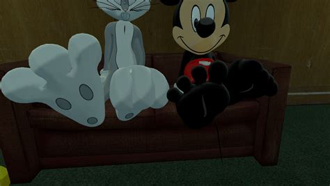 Bugs Bunny And Mickey Mouse Wiggling Their Toes By Militaryrabbit On Deviantart