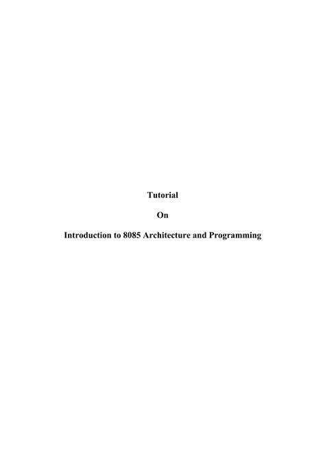 8085 Microprocessor Pdf