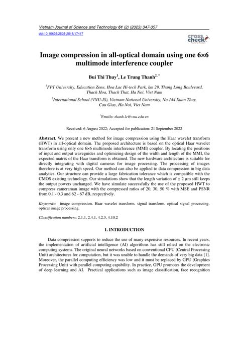 pdf image compression in all optical domain using one 6×6 multimode