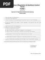 Contract Labour Form Vi B Pdf Government Labor