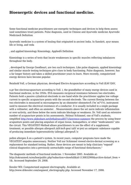 Bioenergetic Devices And Functional Medicine Pdf