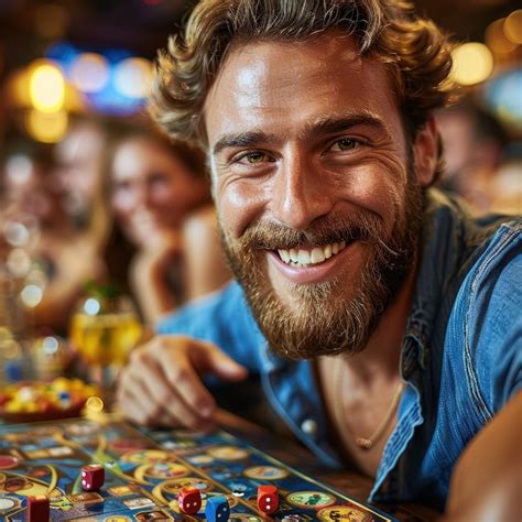 Man Smiles Playing Monopoly Premium Ai Generated Image