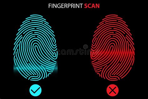 Fingerprint On Computer Technology Background Vector Illustration Stock Illustration