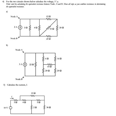 for the two circuits shown below calculate the voltage vab hint