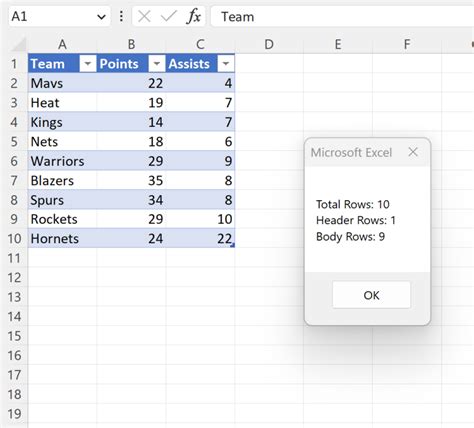 How To Count Rows In Table Using Vba With Example