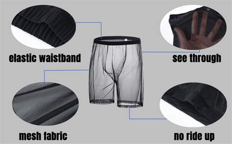 Zonbailon Mens Mesh Sexy Sheer See Through Shorts Boxer Underwear Loose