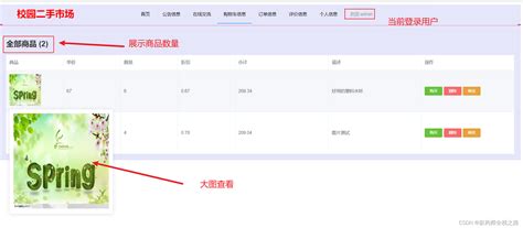 Springbootvue实现商品不能重复加入购物车、购物车中展示商品的信息、删除商品重点提示等操作。如何点击图片实现图片放大购物商城后台