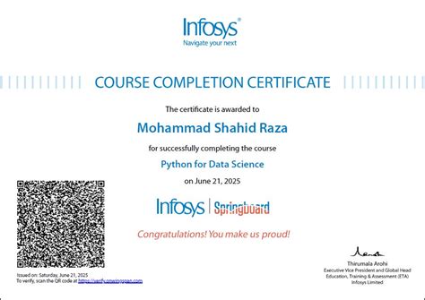 Python Datascience Infosysspringboard Lifelonglearning Certified