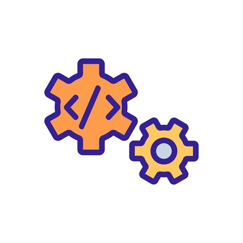 Symbolvektor für Code Programmierung isolierte kontursymbolillustration Vektor Kunst