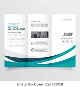 Blue Wave Trifold Brochure Template Your Stock Vector Royalty Free